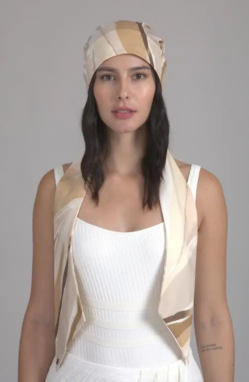 Eugenia Kim Gigi Satin Head Wrap - Ivory/beige