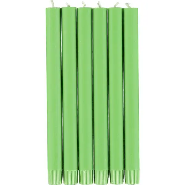 BRITISH COLOUR STANDARD 6-pack Dinner Candles - Green