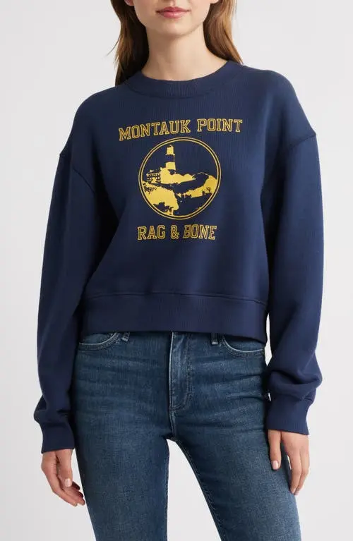 Rag & Bone Montauk Crop Graphic Sweatshirt