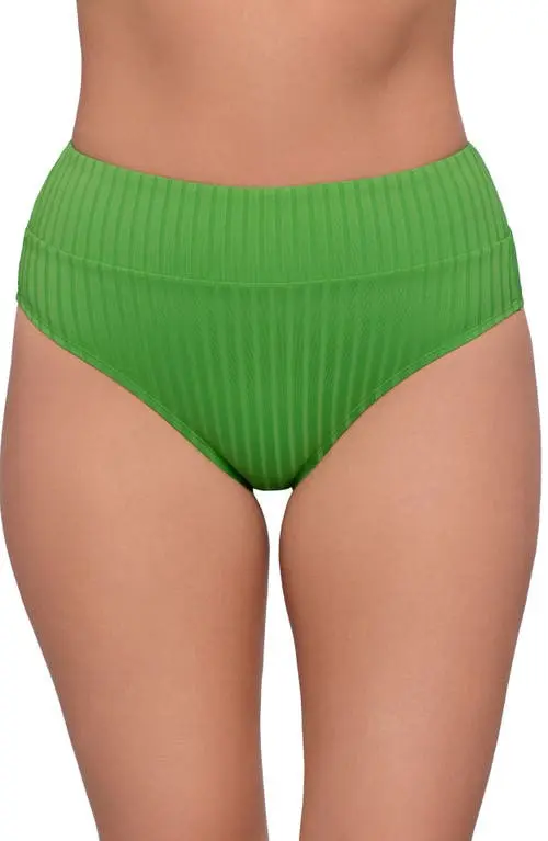S3 APPAREL Ribbed High-waist Bikini Bottom - Serpentine