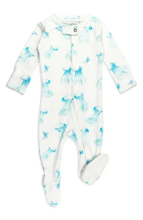 L'OVEDBABY Organic Cotton Zip Footie - Jellyfish