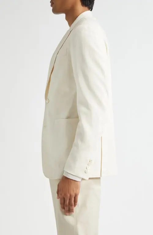 Zegna Oasi Linen Sport Coat - White Solid