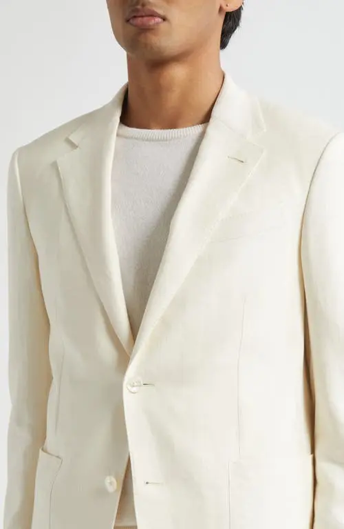 Zegna Oasi Linen Sport Coat - White Solid