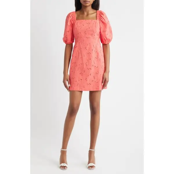 Anne Klein Cotton Eyelet Mini Dress