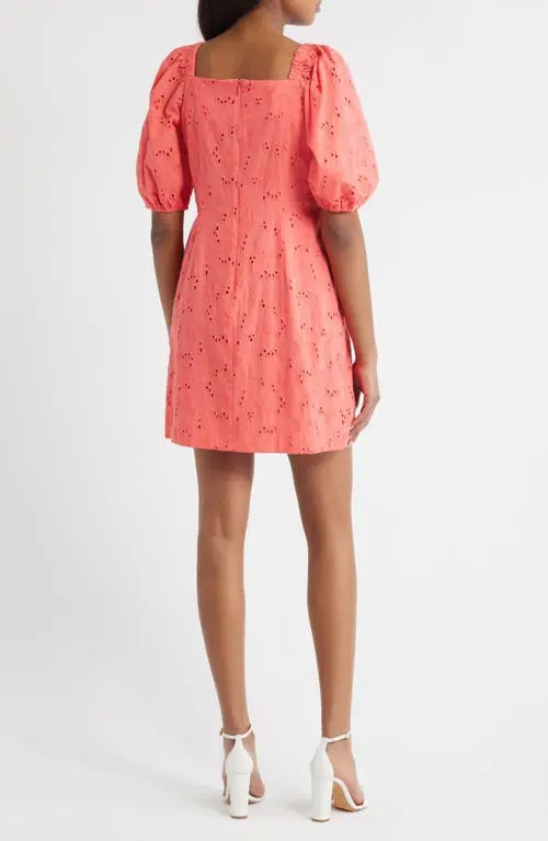 Anne Klein Cotton Eyelet Mini Dress