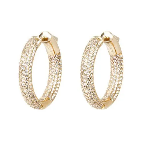 NICKHO REY Mini Tire Hoop Earrings - White/gold