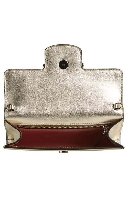 JIMMY CHOO Bing Leather Wallet On Chain - Soft Gold/ Silver
