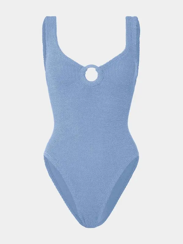 Hunza G Celine Swim With Tonal Hoops - Cornflower