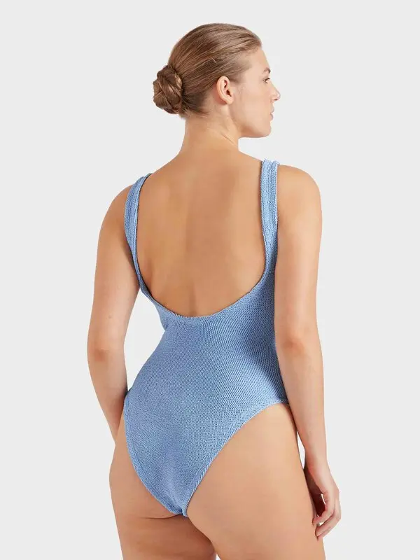 Hunza G Celine Swim With Tonal Hoops - Cornflower