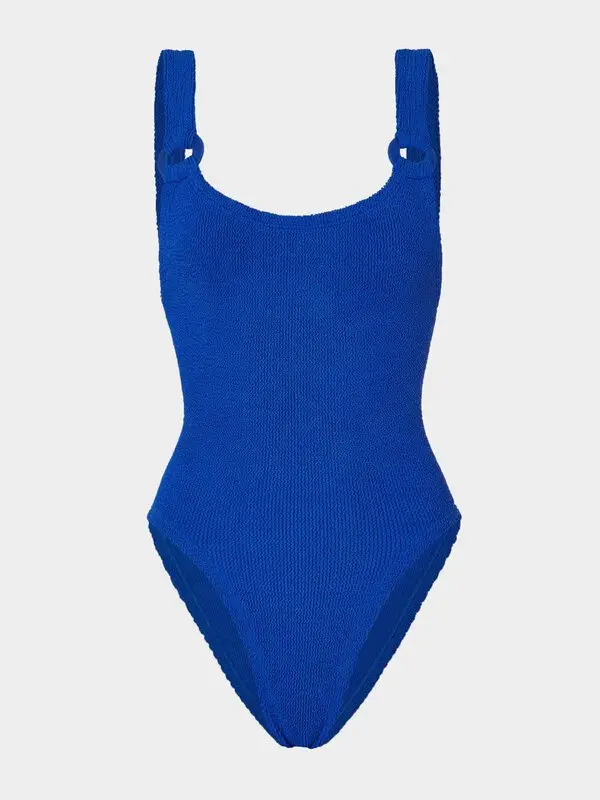 Hunza G Domino Swimsuit With Tonal Hoops - Royal Blue