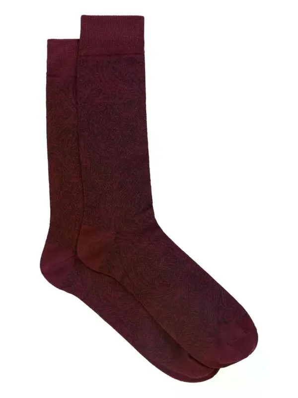 Etro Jacquard Socks - Red