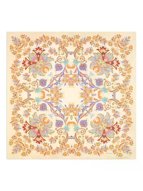 Etro Printed Silk Scarf - Neutrals