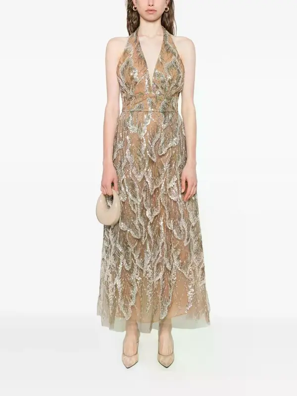Elie Saab Sequin-embellished Midi Dress