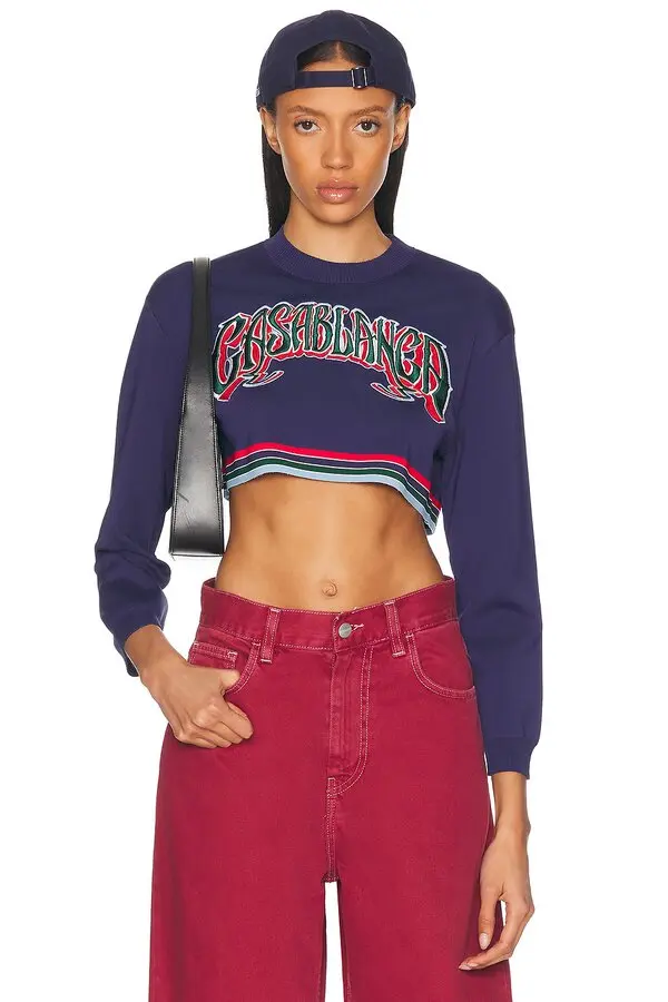 Casablanca Baseball Cropped Tee