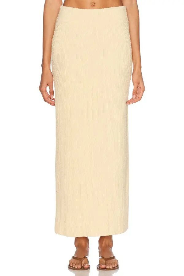 Enza Costa Boucle Knit Skirt - Bleached Sand