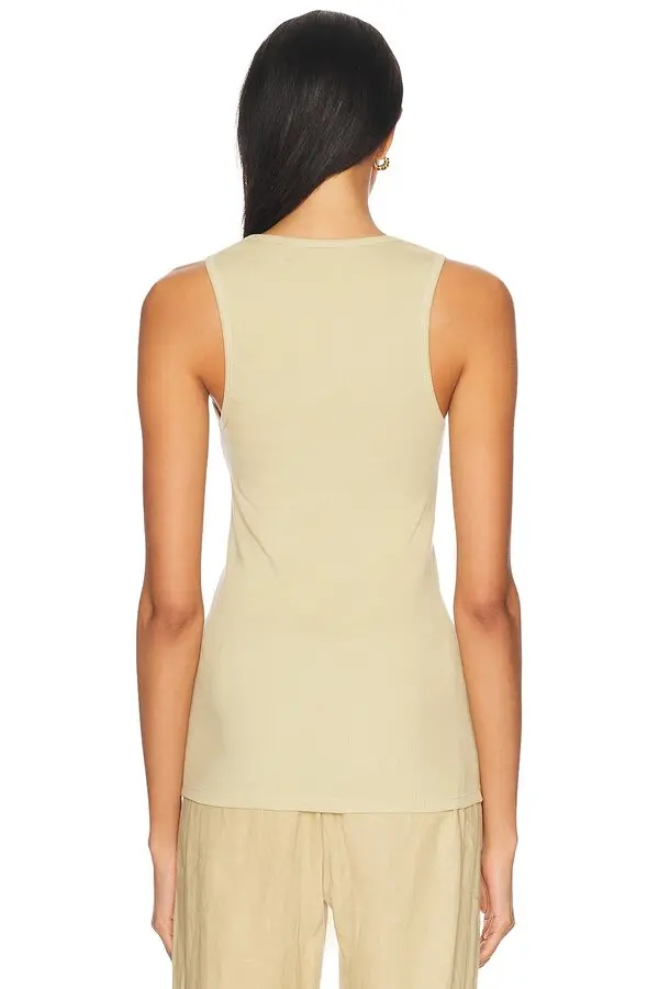 Enza Costa Cotton Rib Scoop Tank Top