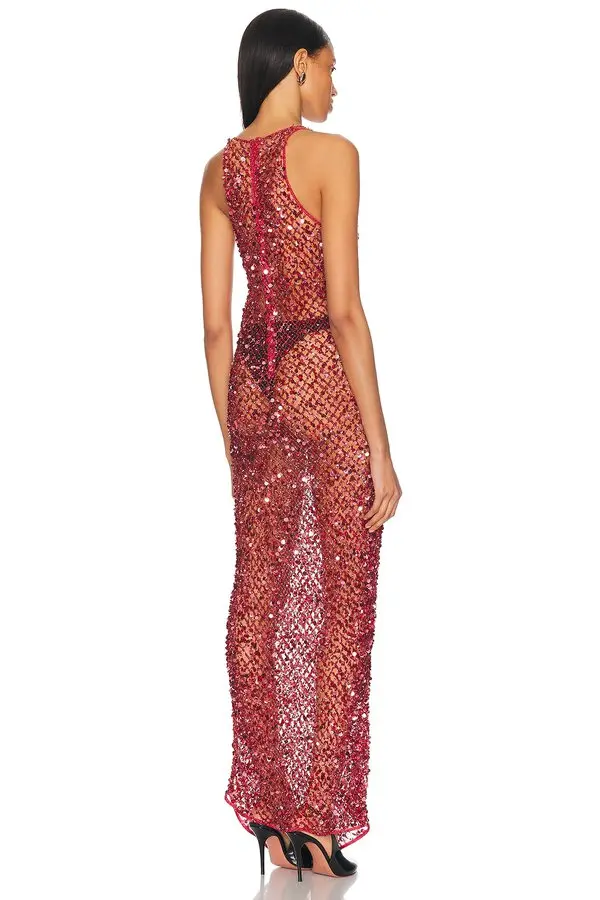 Lapointe Net Mesh Sequin Tank Gown