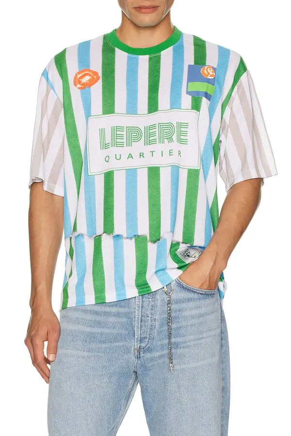 LE PERE Lpfc Mesh Tee In Multi In Green,blue