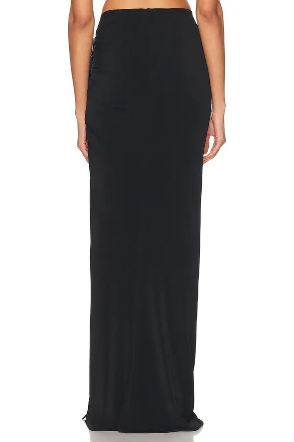 SID NEIGUM Floor Length Gathered Belted Skirt - Black