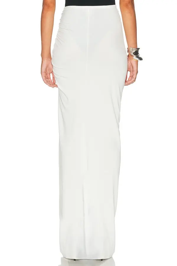 SID NEIGUM Floor Length Gathered Belt Skirt - Ivory