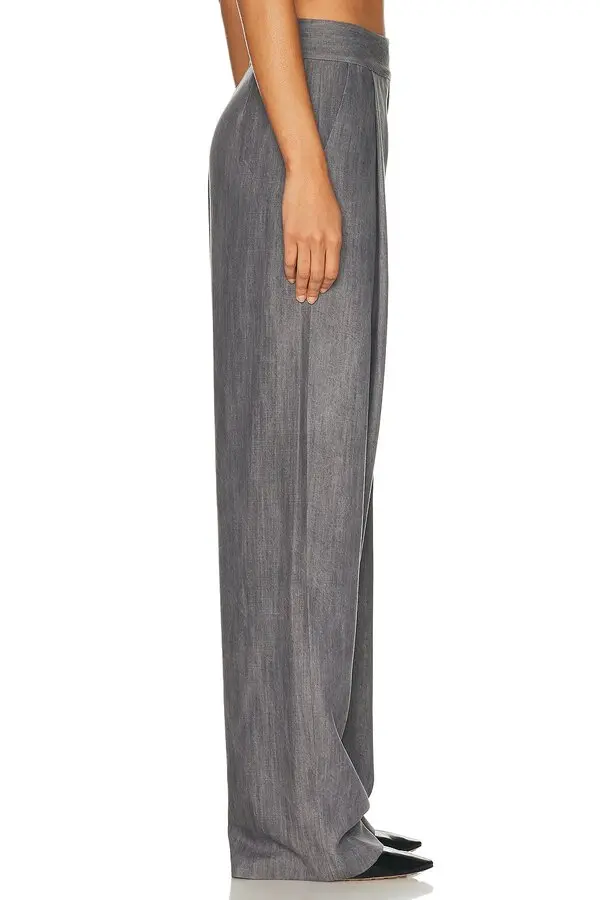 THE SEI Boyfriend Trouser - Grey Chambray