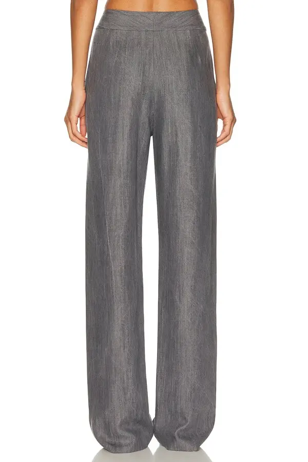 THE SEI Boyfriend Trouser - Grey Chambray