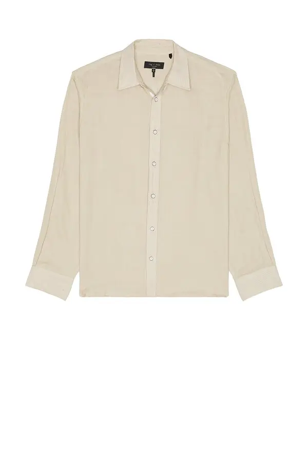 Rag & Bone Finch Gauze Stripe Shirt In Grey