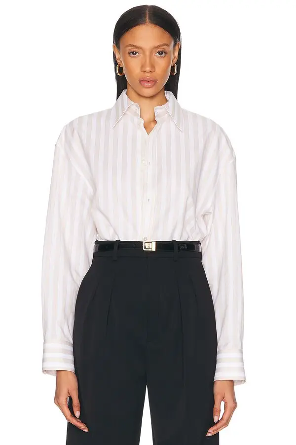 Saint Laurent Button Up Top - Craie Beige