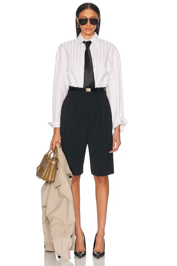 Saint Laurent Button Up Top - Craie Beige
