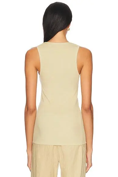 Enza Costa Cotton Rib Scoop Tank Top