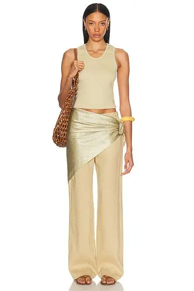 Enza Costa Cotton Rib Scoop Tank Top