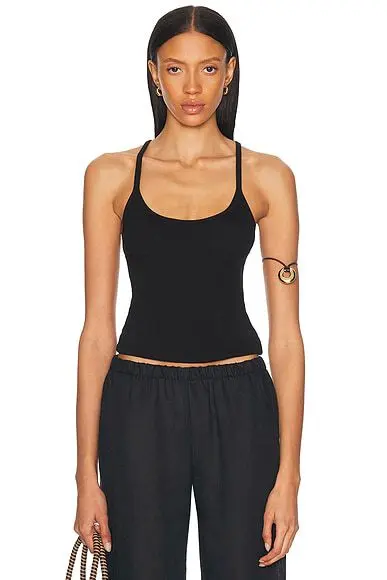 Enza Costa Cotton Rib U Tank Top