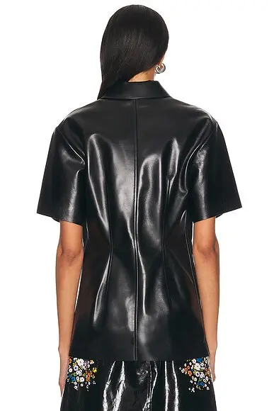 JIL SANDER Leather Short Sleeve Shirt