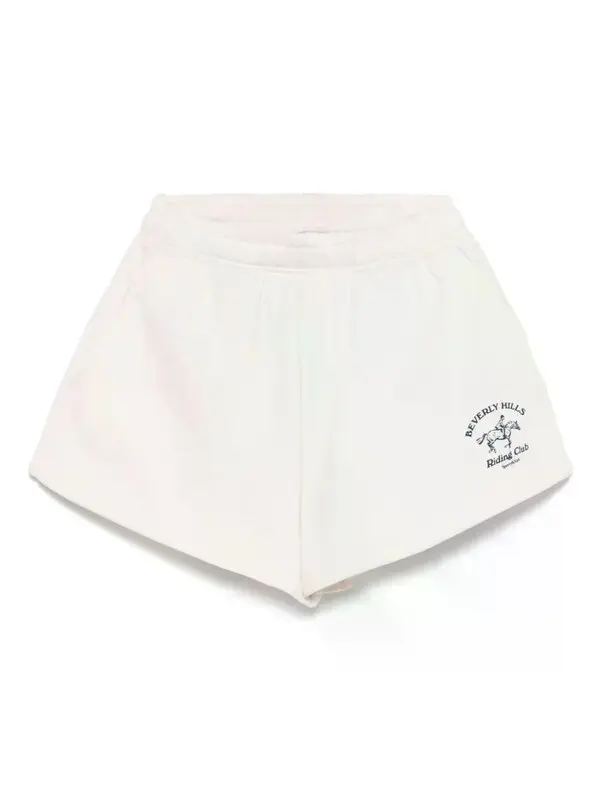 SPORTY & RICH Beverly Hills Riding Club Soft Disco Shorts - Neutrals