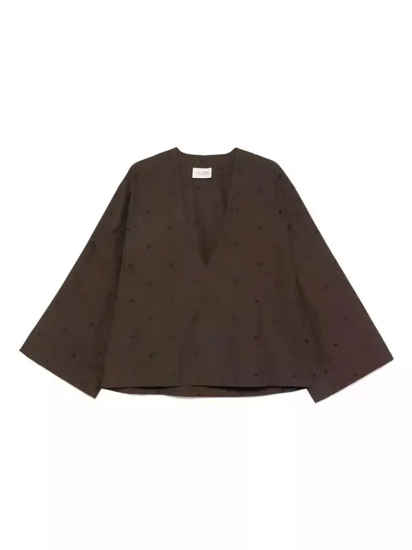 Attico V-neck Blouse - Brown
