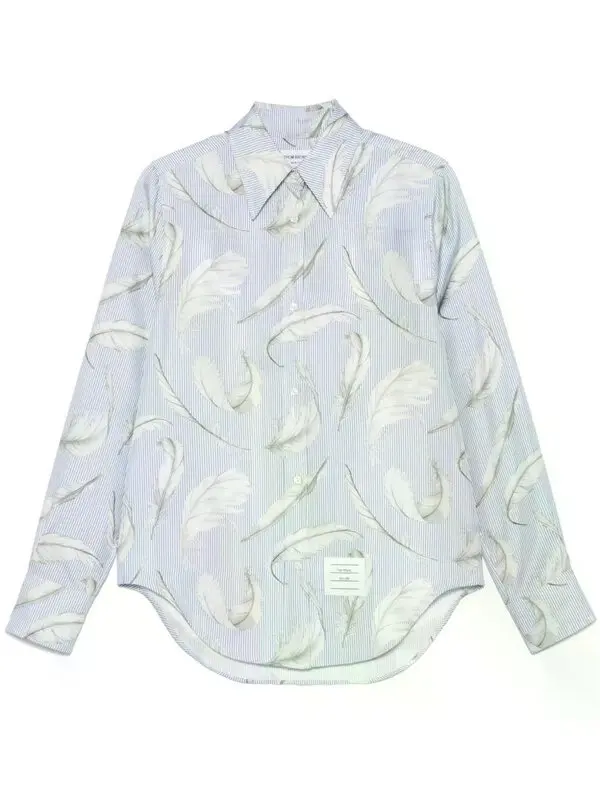 Thom Browne Feather-print Silk Shirt