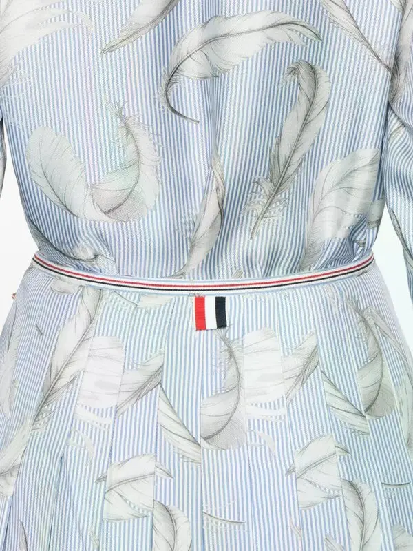 Thom Browne Feather-print Silk Shirt