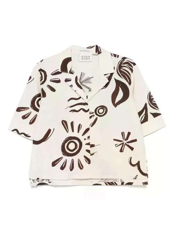Scotch & Soda Floral-print Shirt - Neutrals