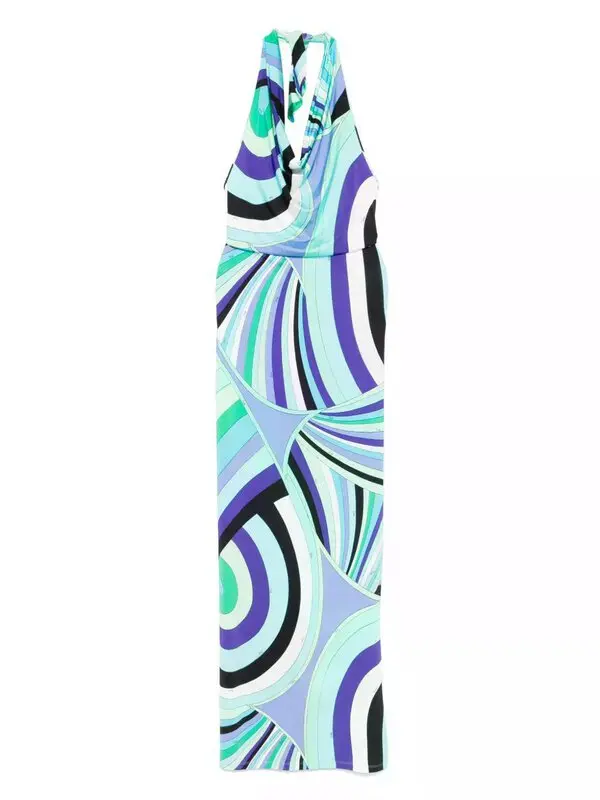 Emilio Pucci Iride-print Maxi Dress - Blue