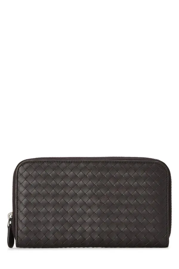 Bottega Veneta Intrecciato Zip Around Wallet - Brown