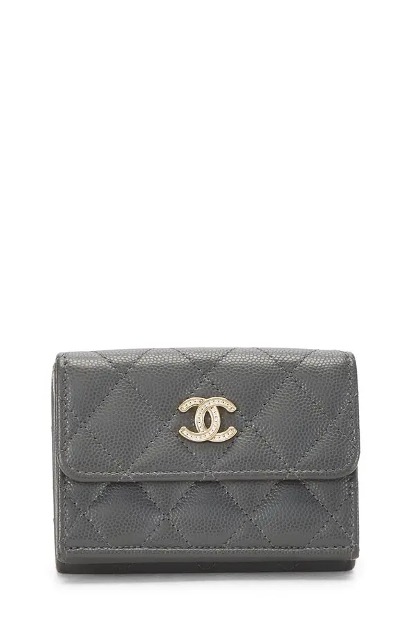 Chanel Quilted Caviar Compact Wallet