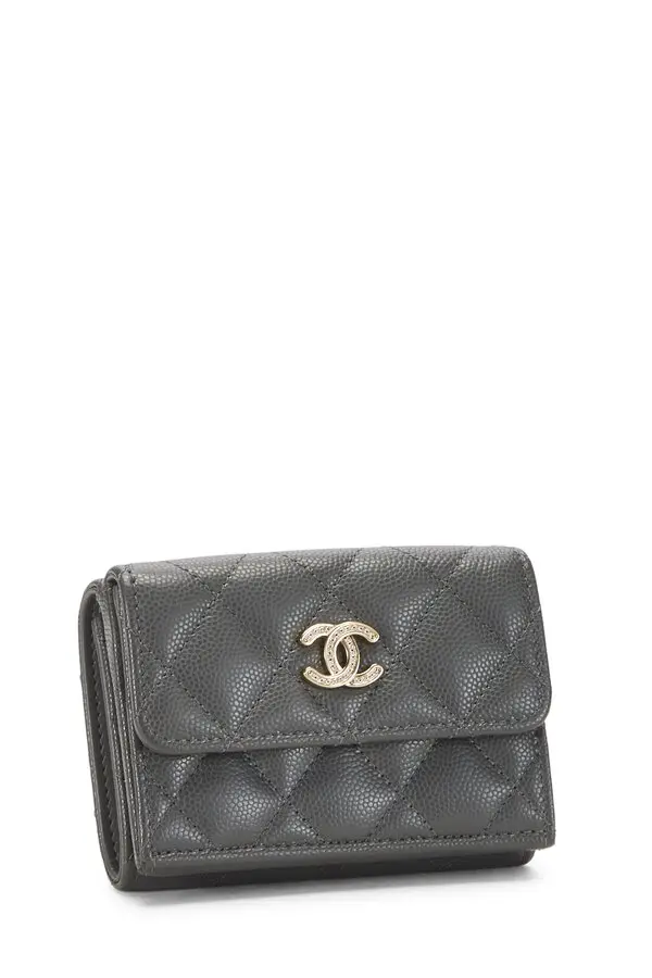 Chanel Quilted Caviar Compact Wallet