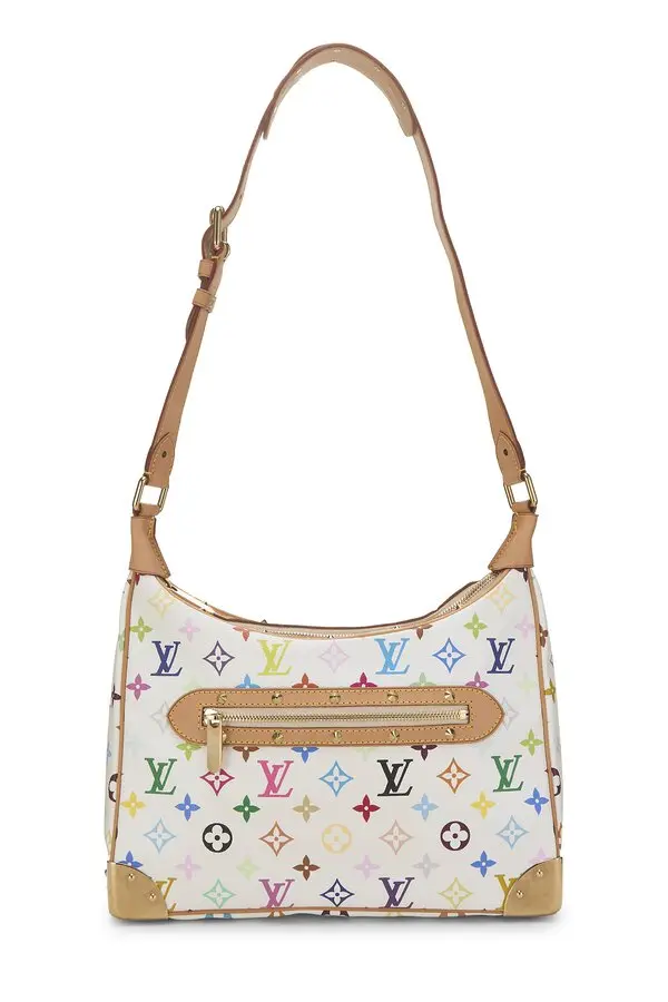 LOUIS VUITTON Takashi Murakami X Monogram Multicolore Boulogne Shoulder Bag - White