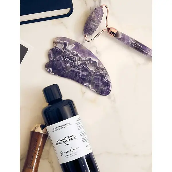 DIMPLE AMANI Amthyst Gua Sha And Roller Pen Set