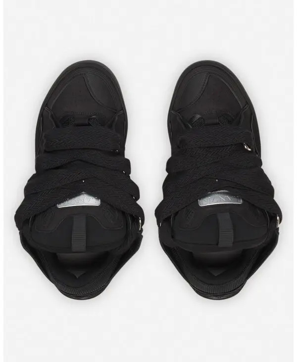 LANVIN Curb Leather Sneakers - Black