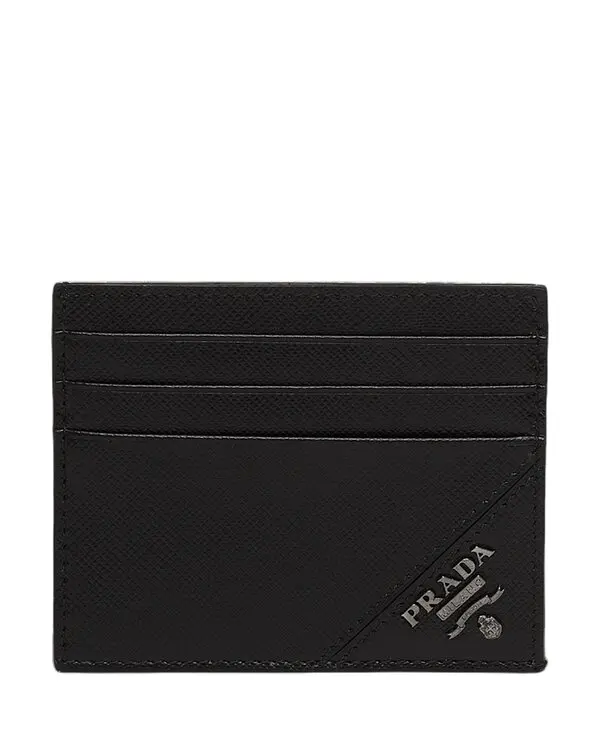 Prada Saffiano Leather Card Holder - Black