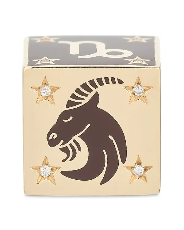 Adina Reyter 9k Capricorn Zodiac Diamond And Ceramic Bead - Gold