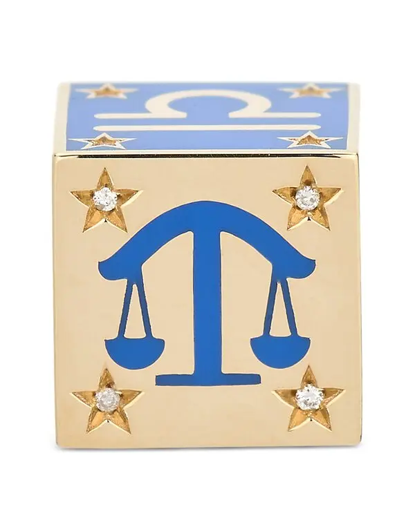 Adina Reyter 9k Libra Zodiac Diamond & Ceramic Bead - Gold