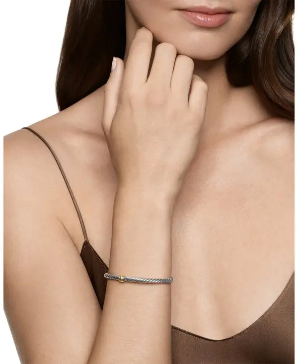 David Yurman Cable Flex Station Bracelet - Silver