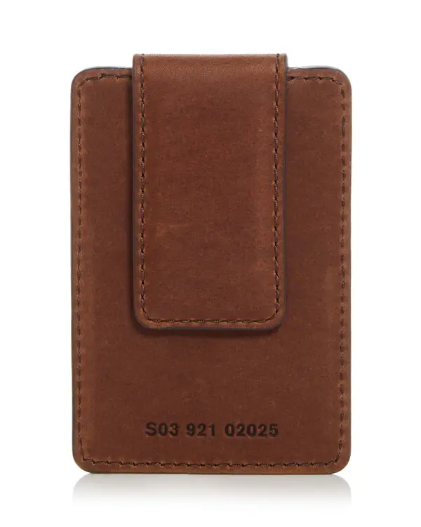 Shinola Magnetic Money Clip And Leather Card Case - Medium Brown